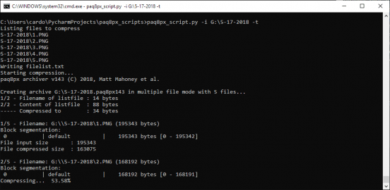 A simple script to compress files using the very powerful PAQ8PX ...