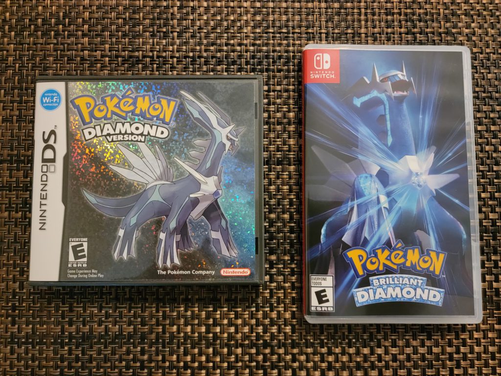 A comparison of the Pokémon Diamond DS game box and cart with Pokémon ...