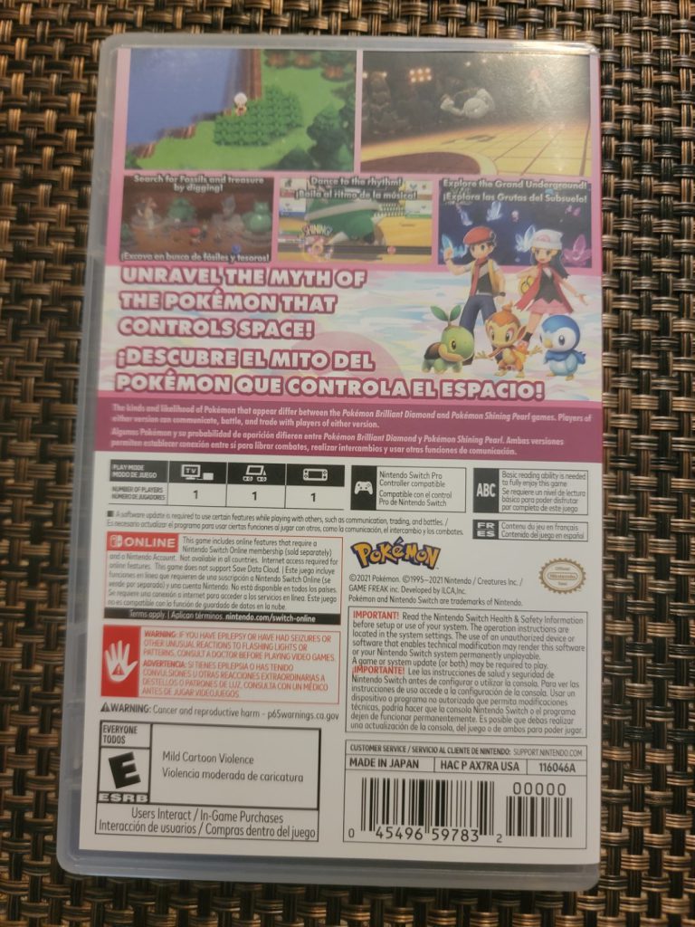A look at the Pokémon Shining Pearl Box and Game Cartridge - Moisés Cardona
