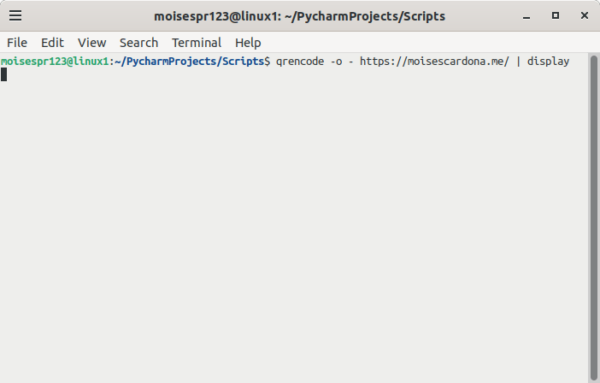 Creating a simple QR code in Linux with qrencode - Moisés Cardona
